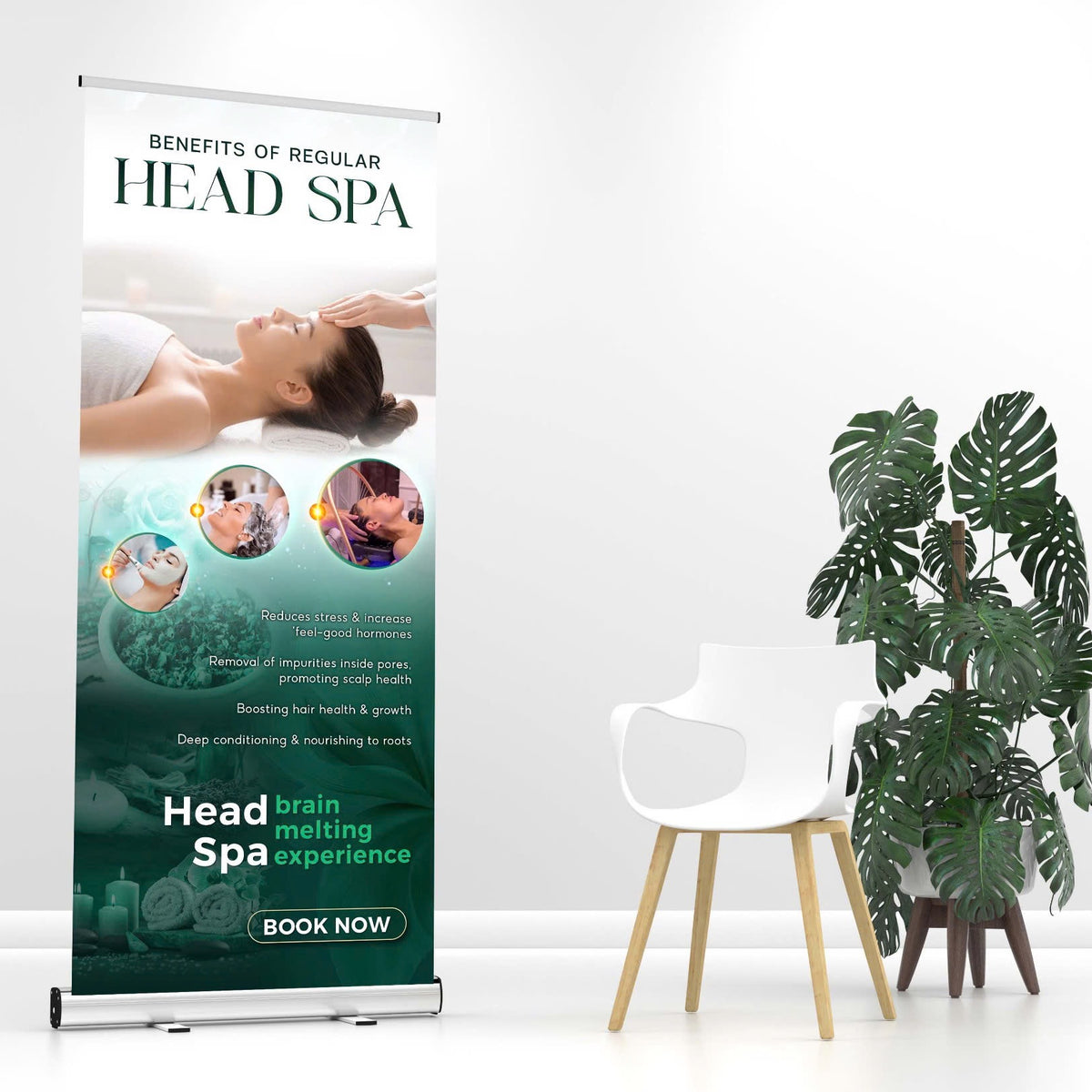 HeadSpa Banner Retractable Head Spa Skin care Skincare Shampoo Facial ...